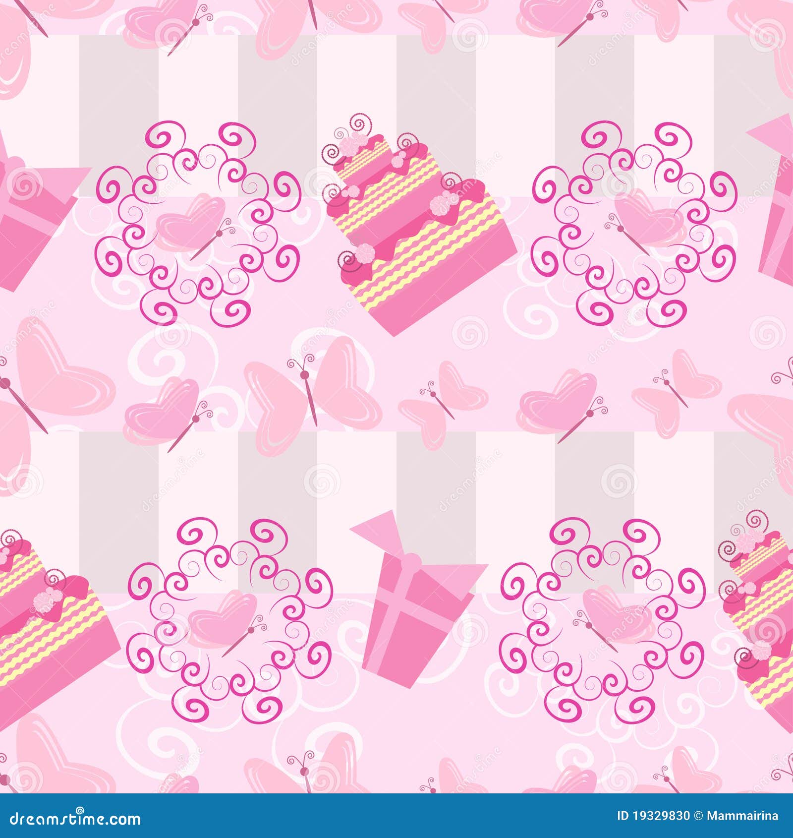 Cakes and gifts pattern stock vector. Illustration of design - 19329830
