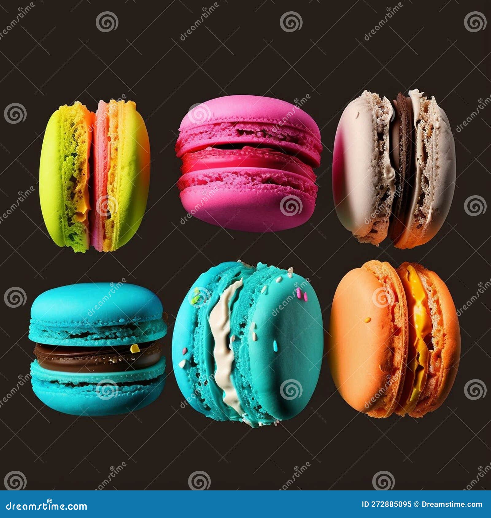 Cakes Macaron Or Macaroon Closeup Like Background, Colorful Vibrant ...