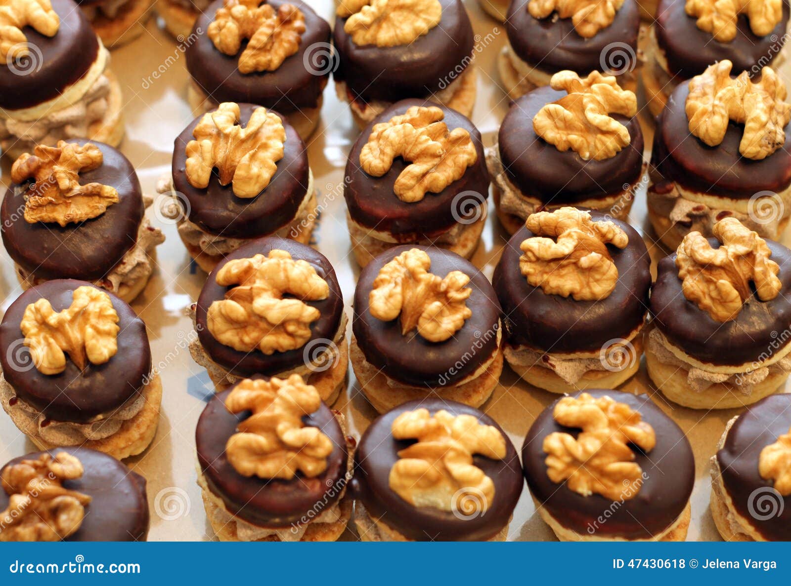 Cakes with nuts stock photo. Image of biscuit, elegant - 47430618