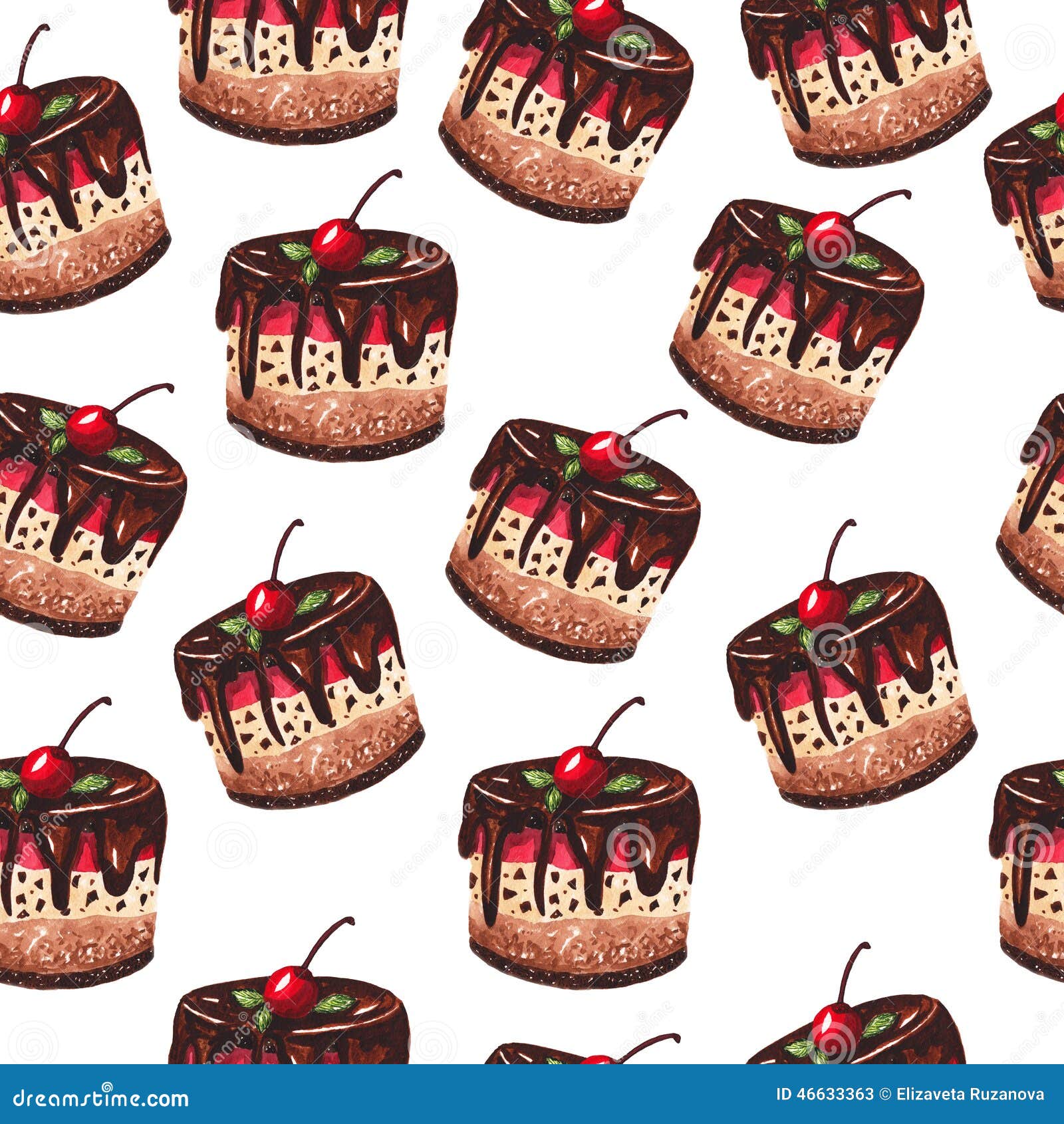 Cakes Pattern On A White Background Stock Image | CartoonDealer.com ...