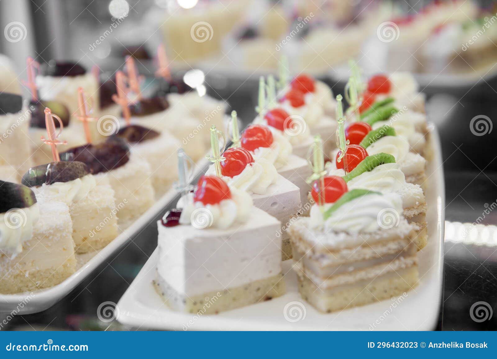 Cakes on a Showcase in a Restaurant Stock Image - Image of eatery ...
