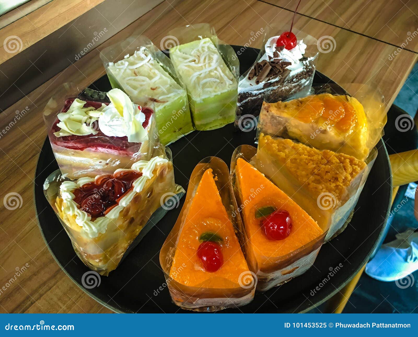 Cakes slice stock image. Image of dish, dessert, cherry - 101453525