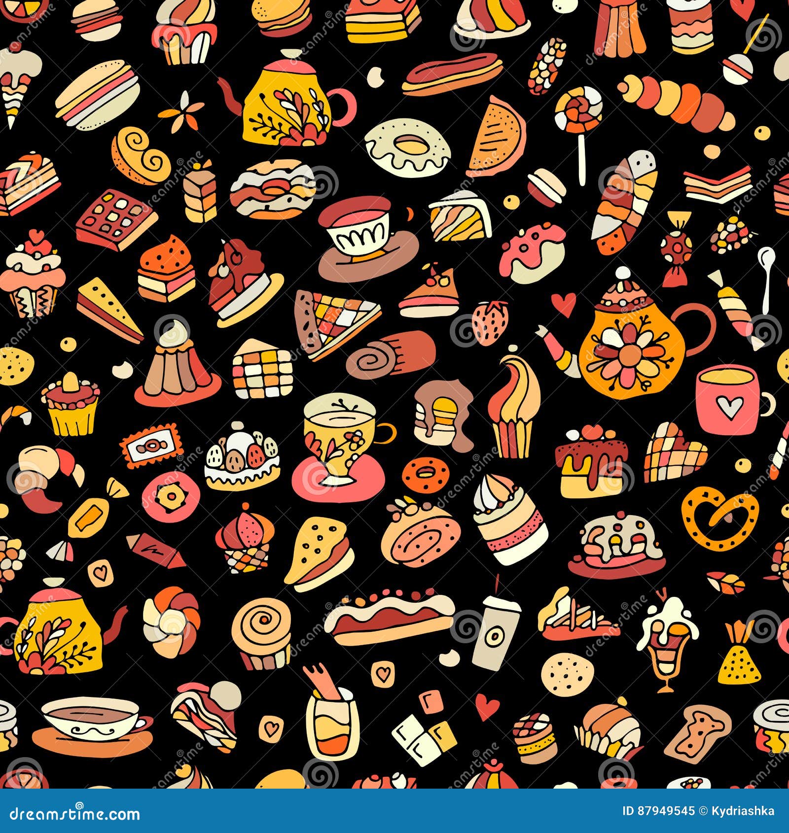 Cakes and Sweets, Seamless Pattern for Your Design Stock Vector ...