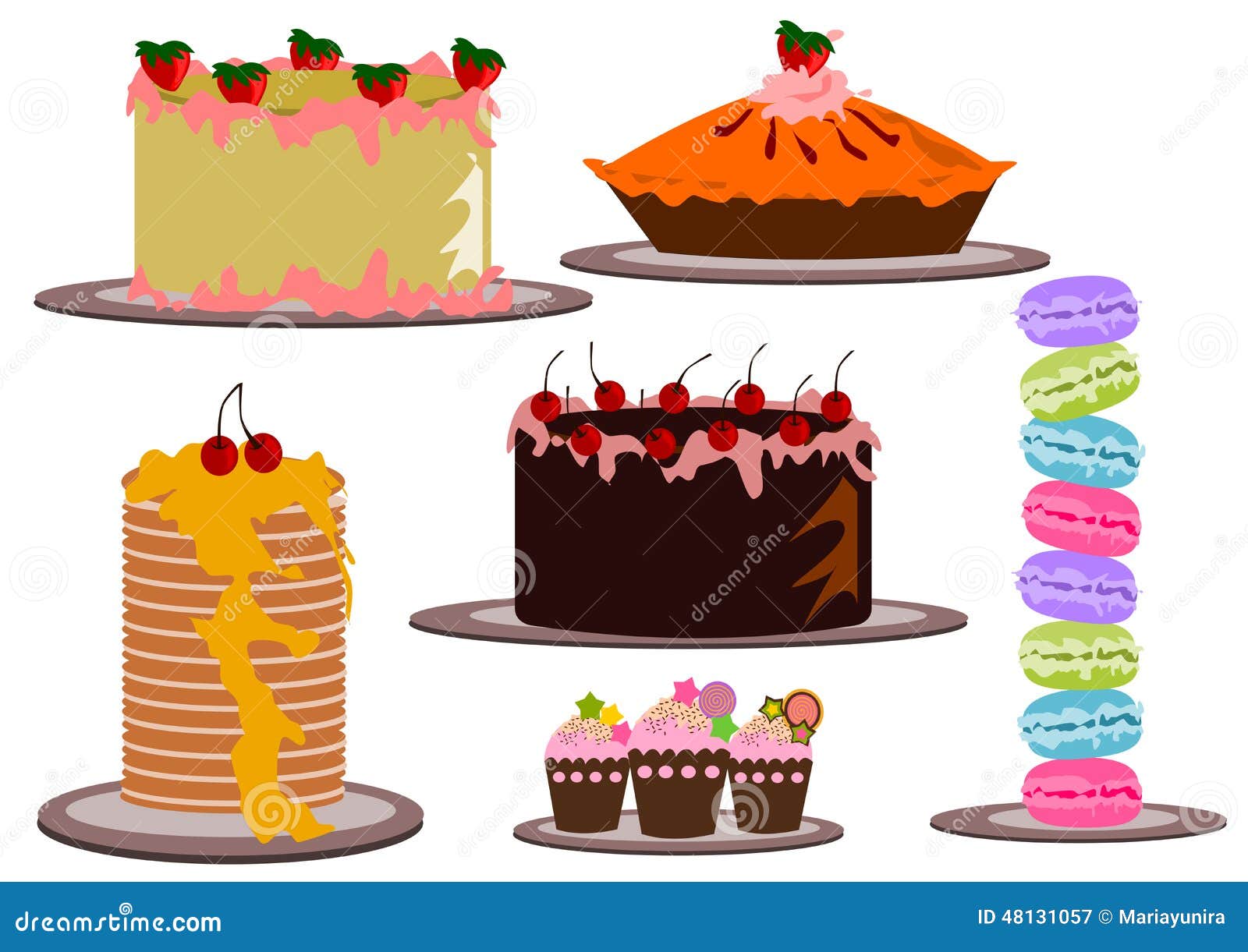 Cakes Variant Illustration Vector Stock Vector - Illustration of ...
