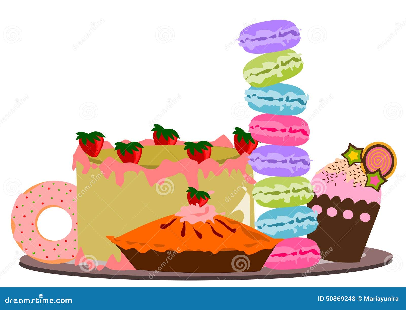 Cakes Variant Illustration Vector Stock Illustration - Illustration of ...