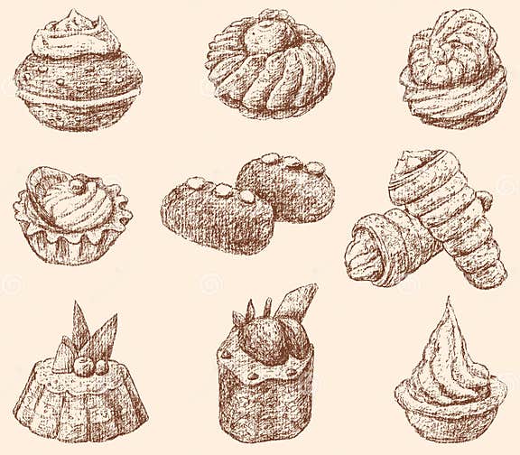 Cakes stock vector. Illustration of food, palatable, dessert - 44117529