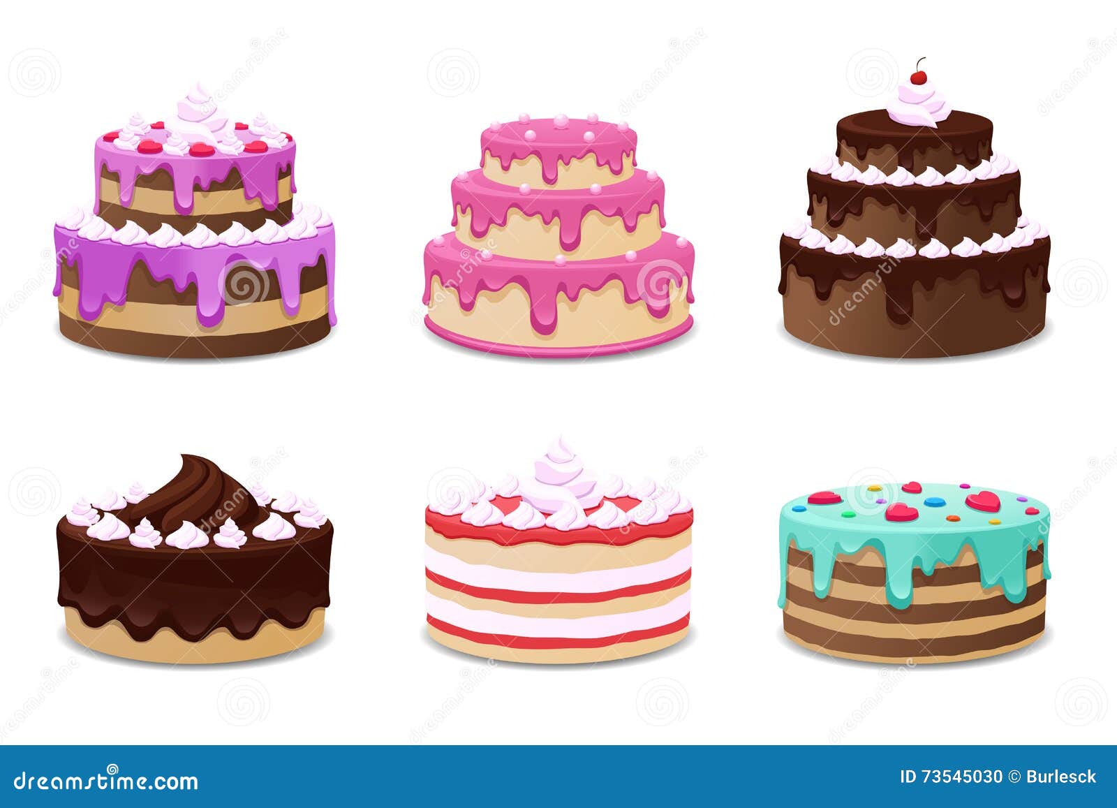 Cakes Vectorreeks Pictogrammen Op Witte Achtergrond Vector Illustratie ...