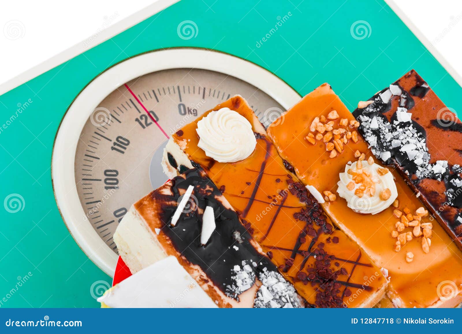 Cakes on weight scale stock photo. Image of kitchen, dish - 12847718