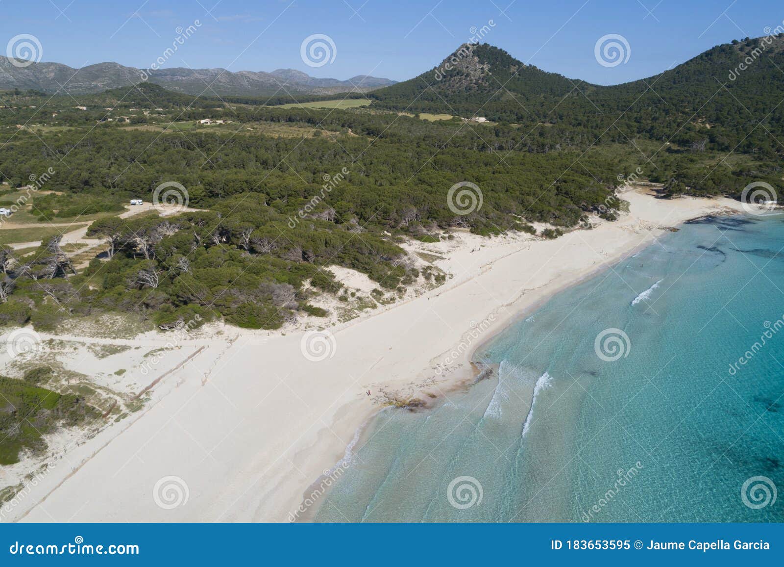BEACH of CALA AGULLA stock image. Image of tourism, cala - 183653595