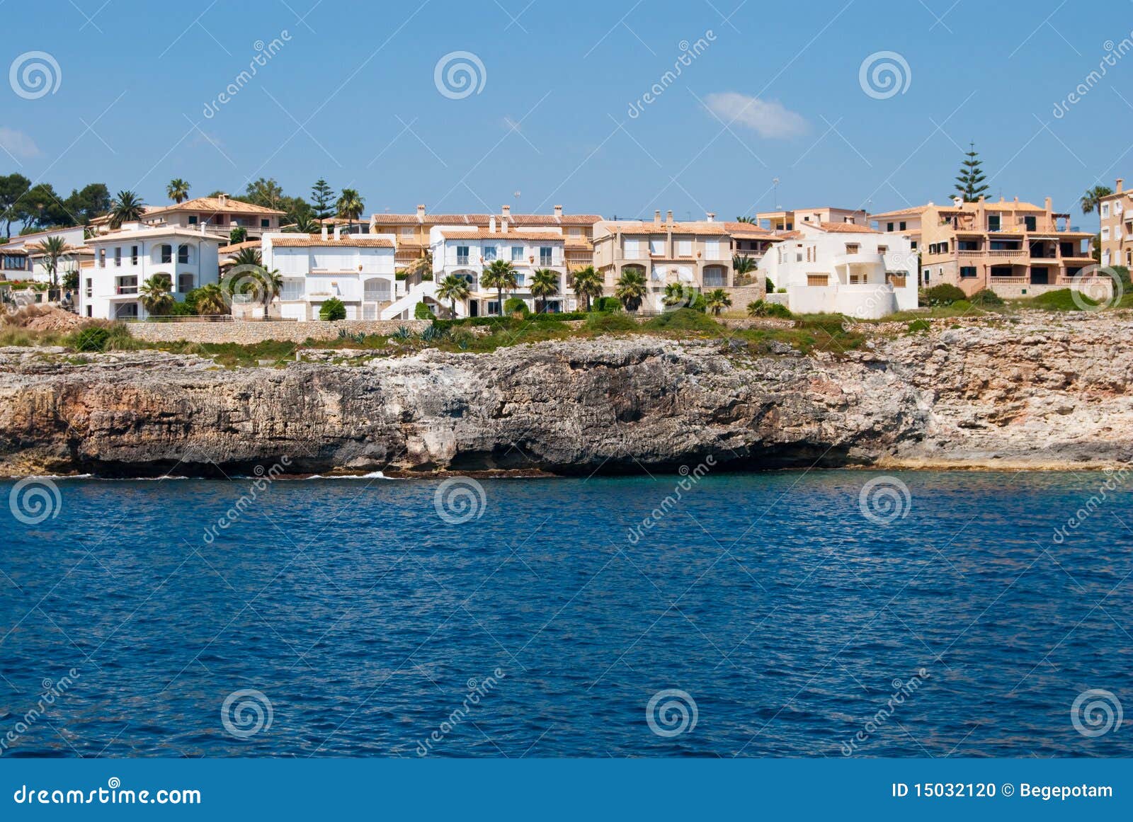 Cala Anguila Luxury Villas and the Shore, Majorca Stock Photo - Image ...