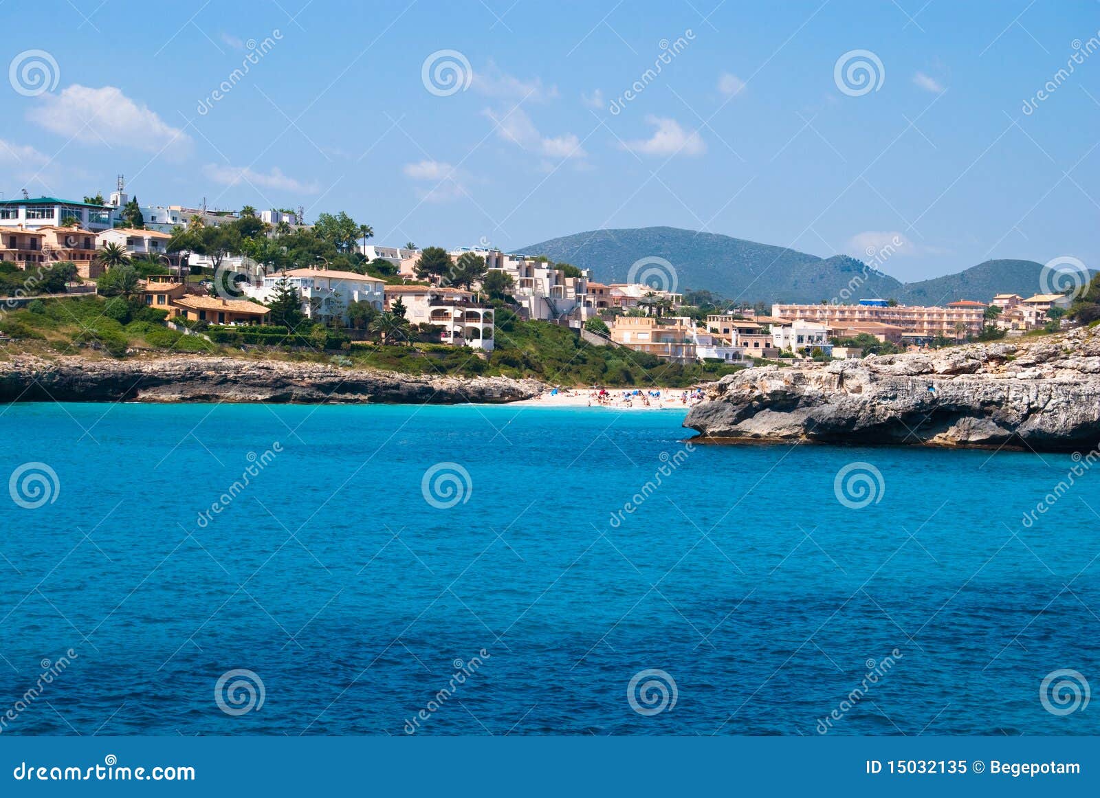 Cala Anguila Villas and the Beach, Majorca Stock Image - Image of ...