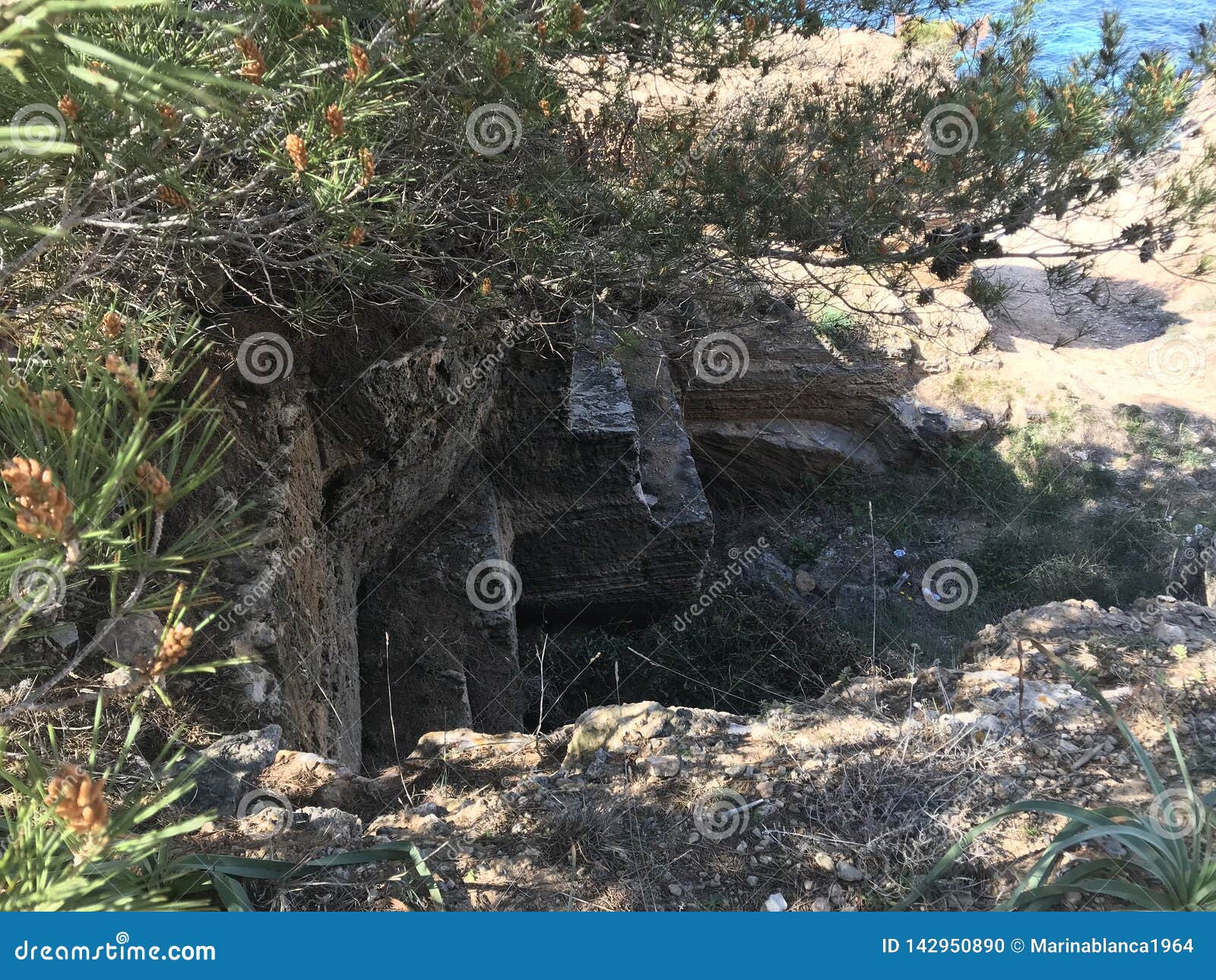 This is Cala Blava beach stock photo. Image of island - 142950890