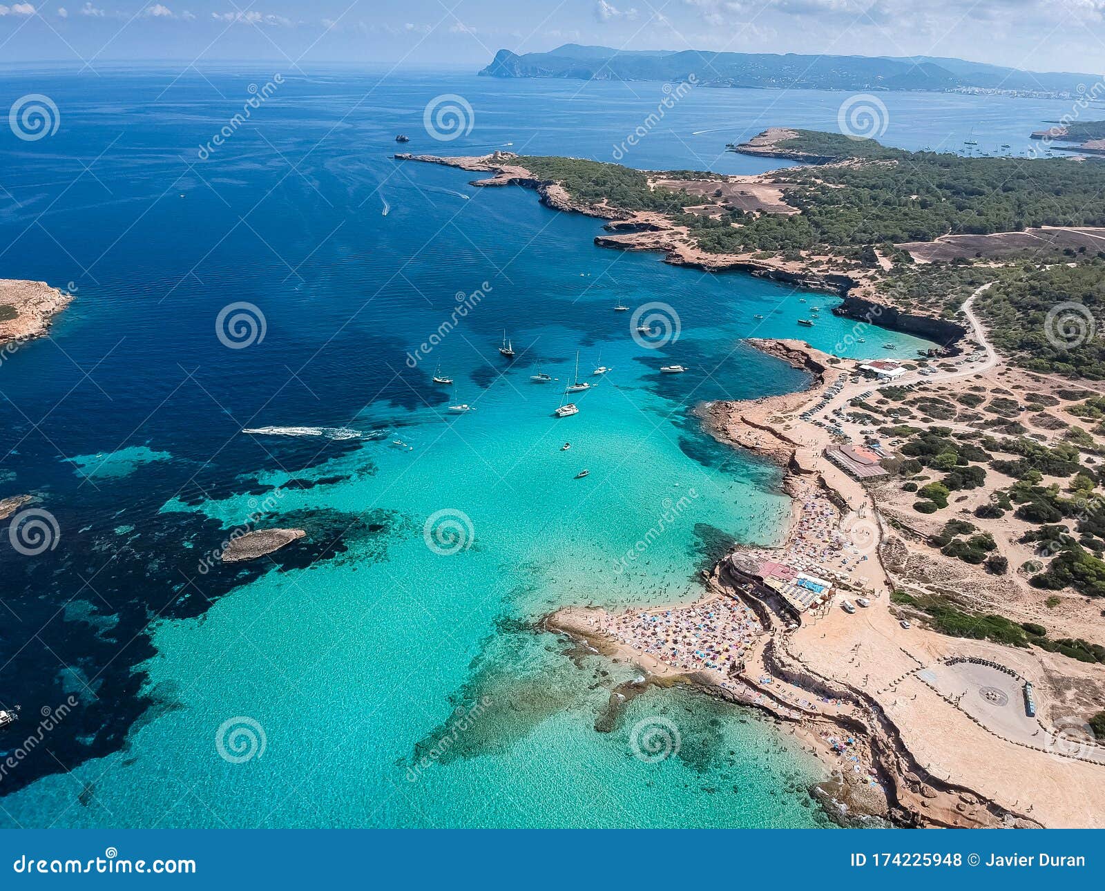 Ibiza Beach. Cala Conta Beach, Ibiza, Spain. Stock Photo - Image of ...