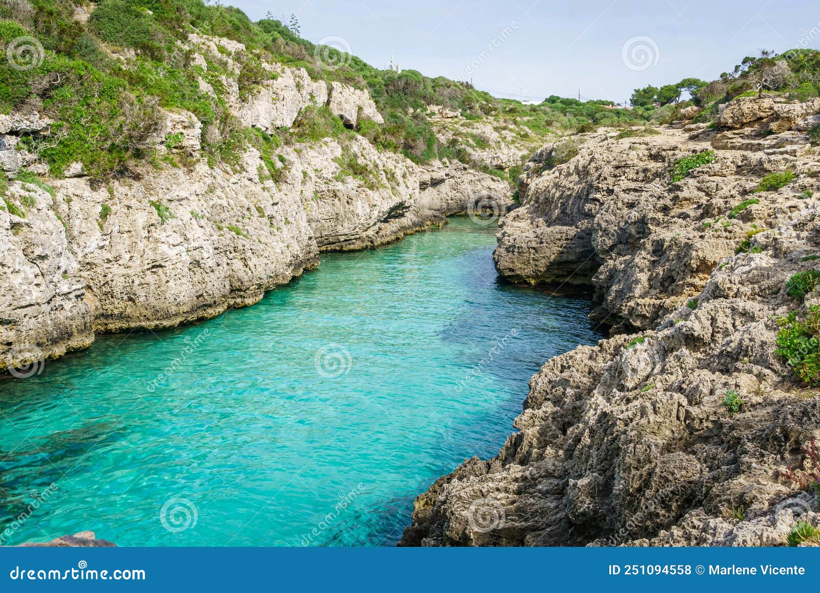 Cala En Brut, Island of Menorca. Spain Stock Photo - Image of creek ...