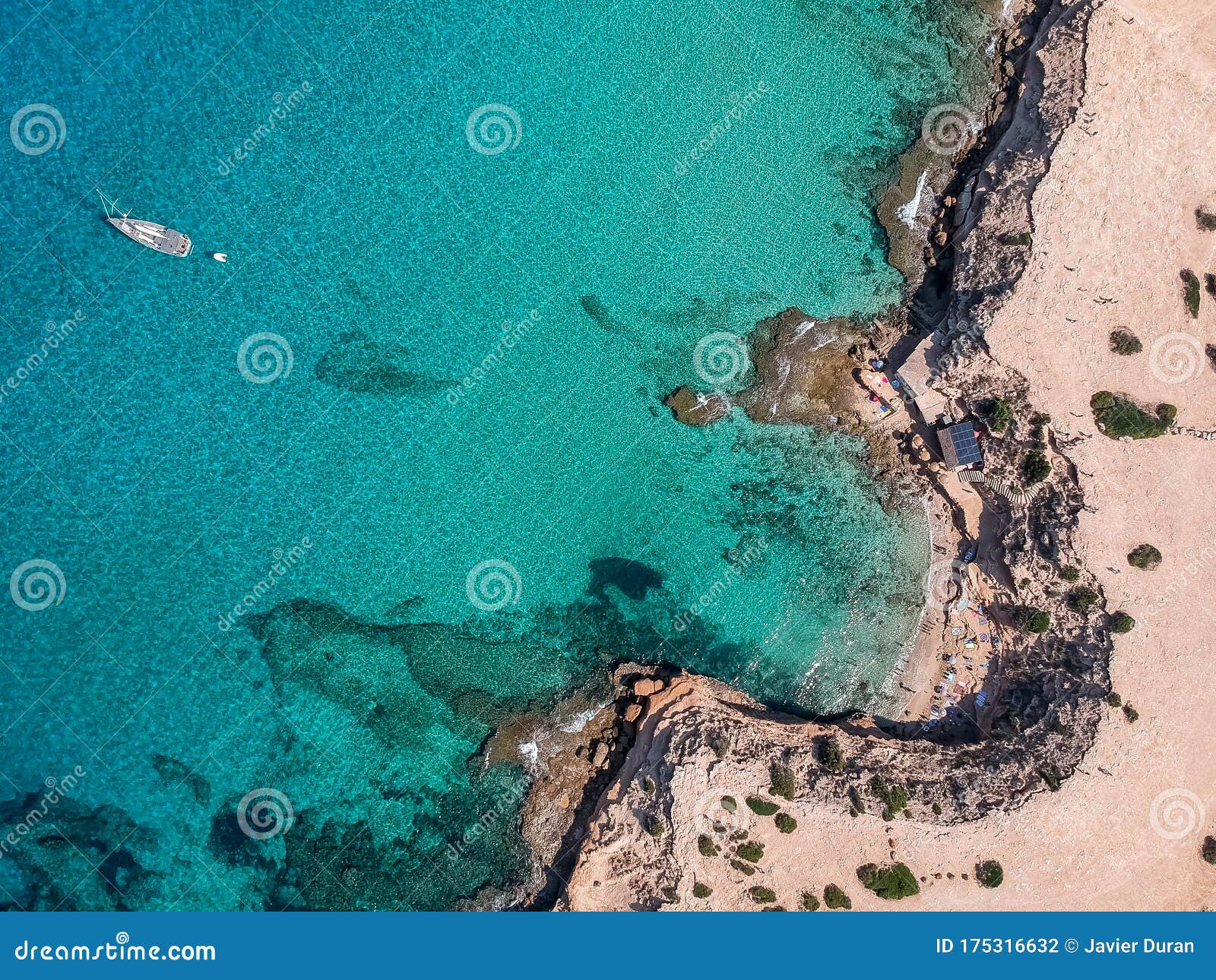 Cala Escondida Beach, Ibiza, Spain. Stock Photo - Image of bassa ...