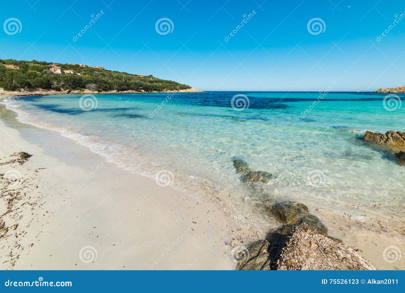Cala Granu Under a Blue Sky Stock Image - Image of seascape, bright ...