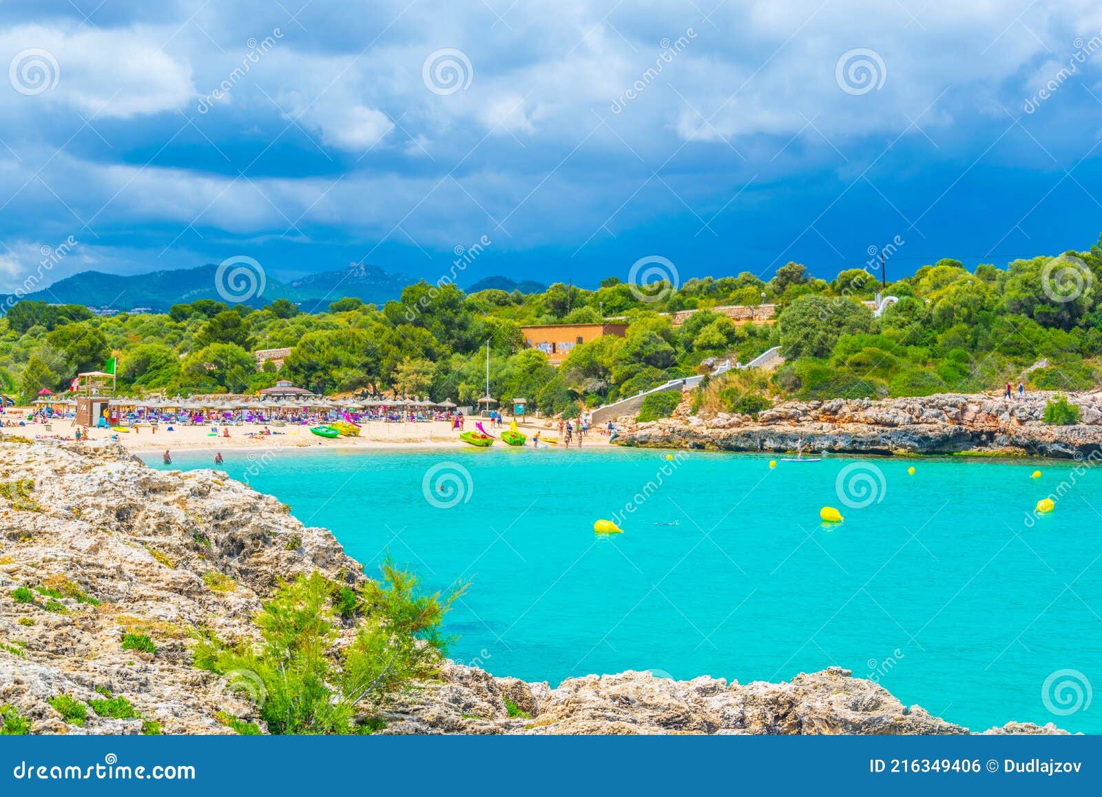 Cala Marcal Beach at Mallorca, Spain Stock Photo - Image of sunny ...