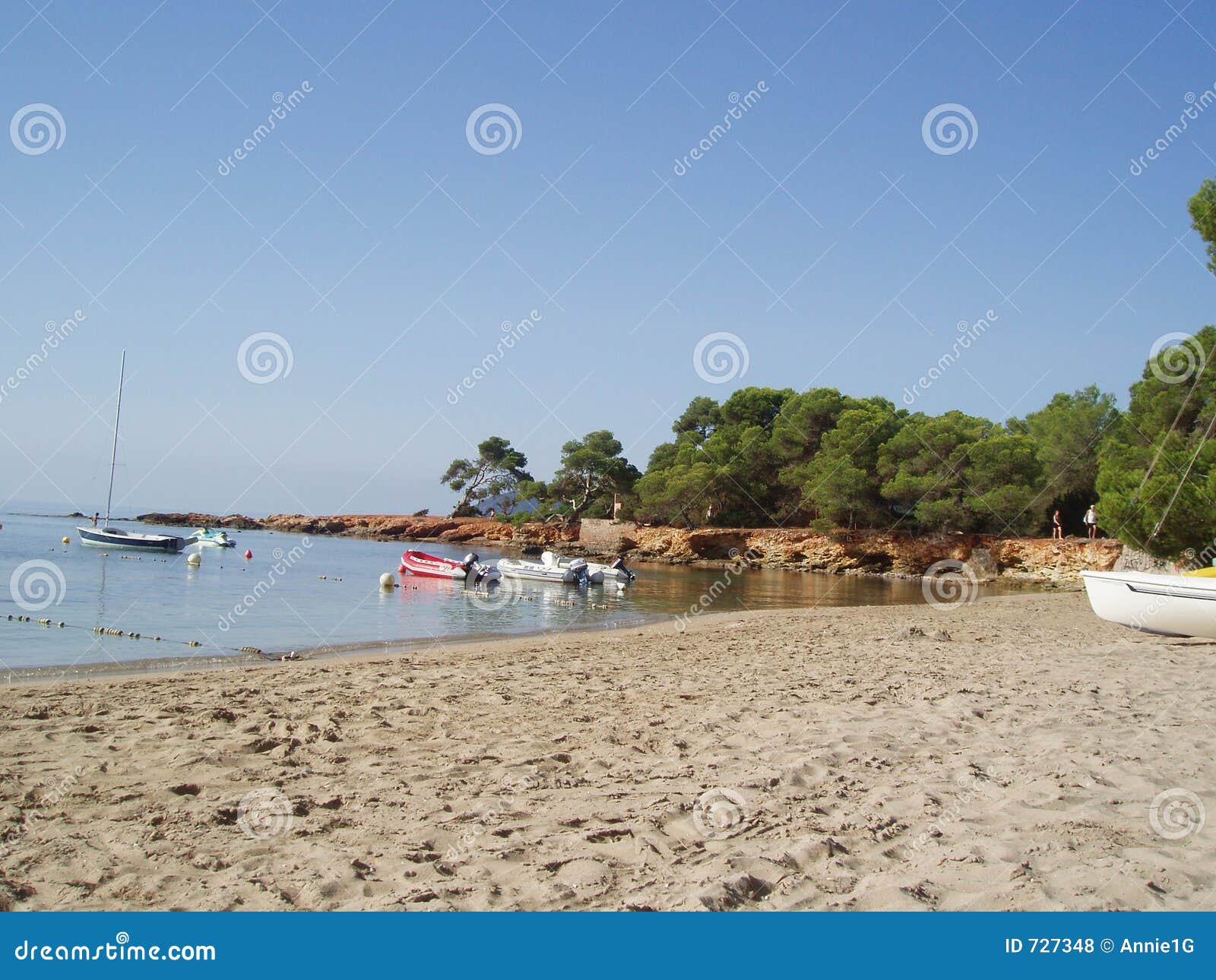 Cala Pada Beach, Ibiza stock photo. Image of boat, island - 727348