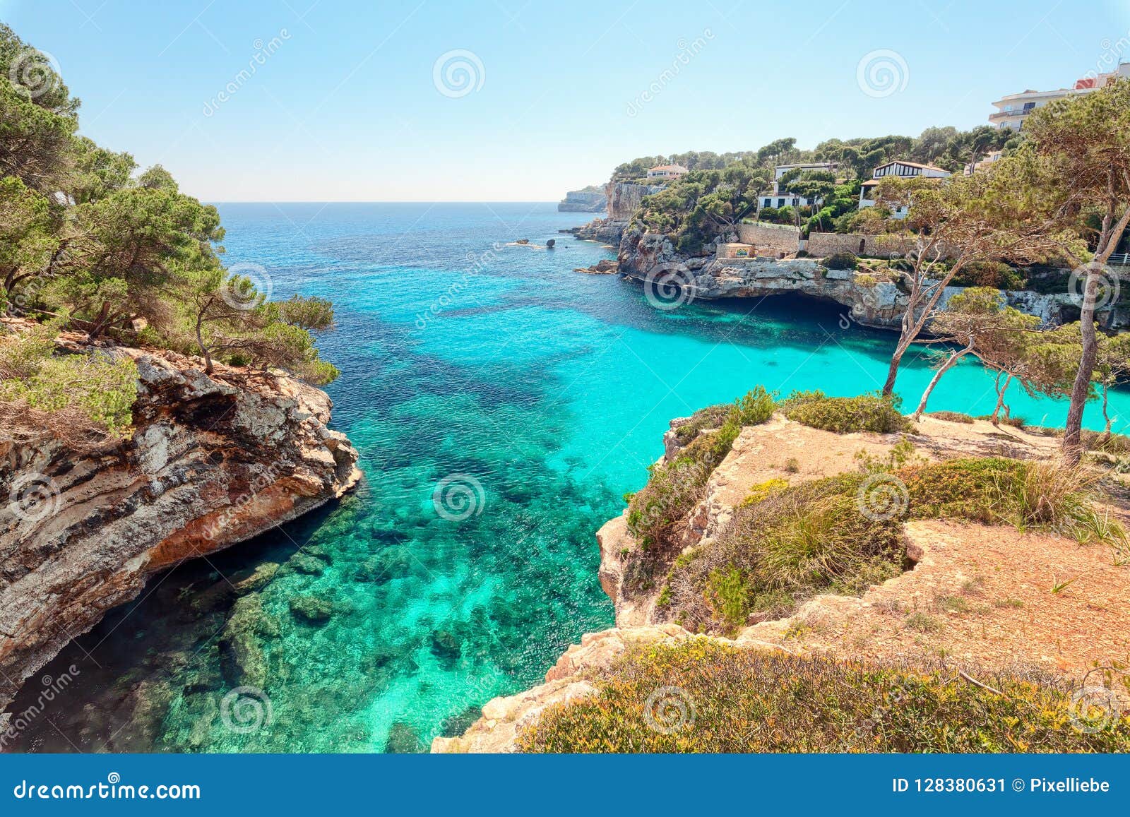 Cala Santanyi - Beautiful Scenery With Houses On Cliffs In Santanyi ...
