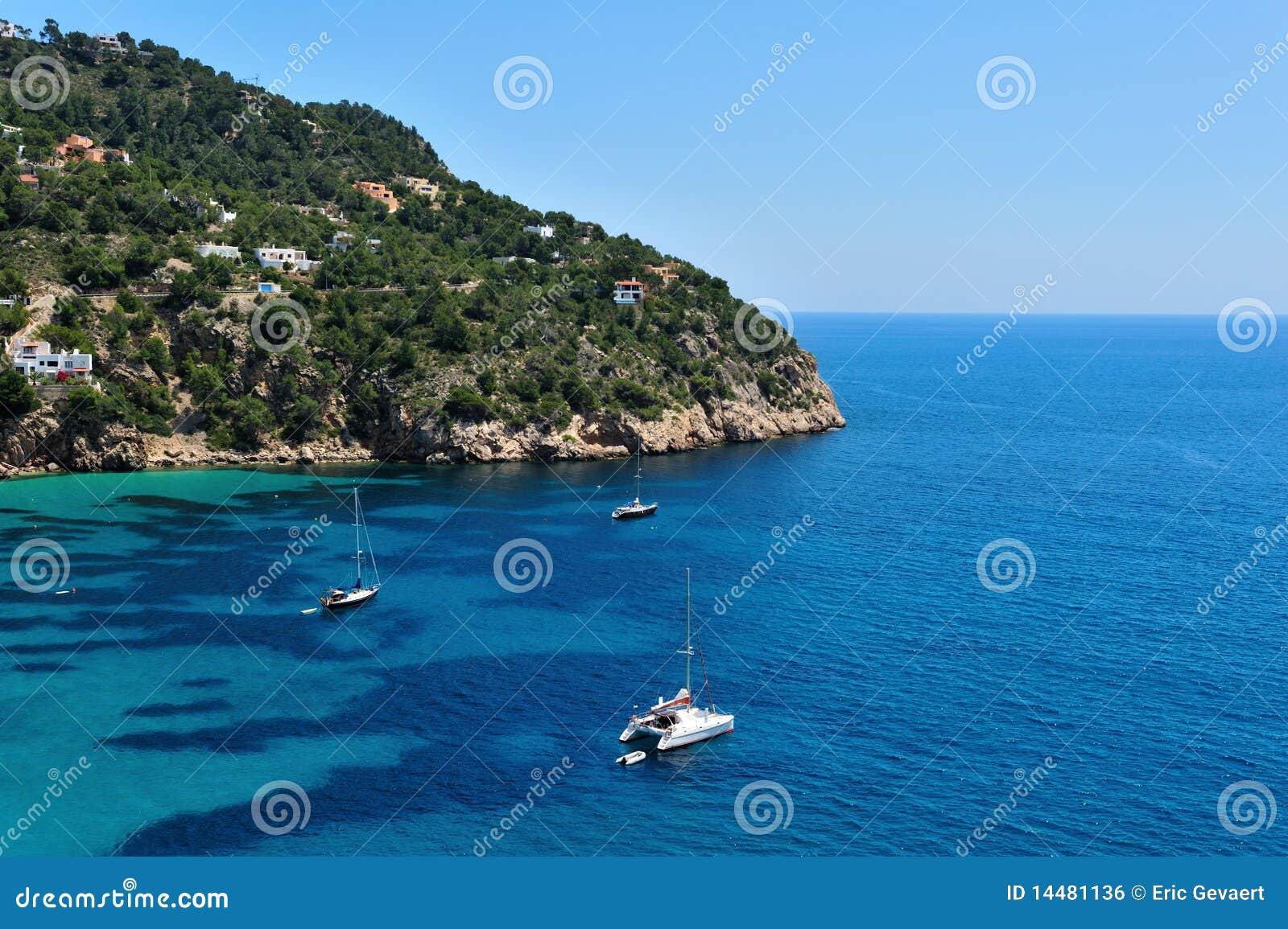 Cala Vadella Ibiza Spain stock photo. Image of relaxation - 14481136
