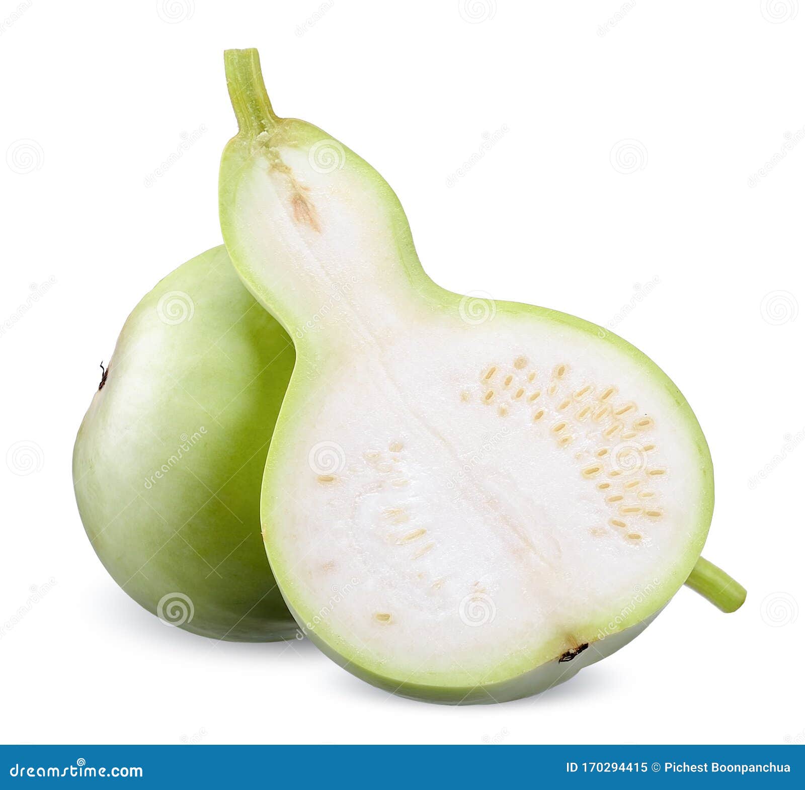 Calabash Isolated on White Clipping Path Stock Image - Image of squash ...