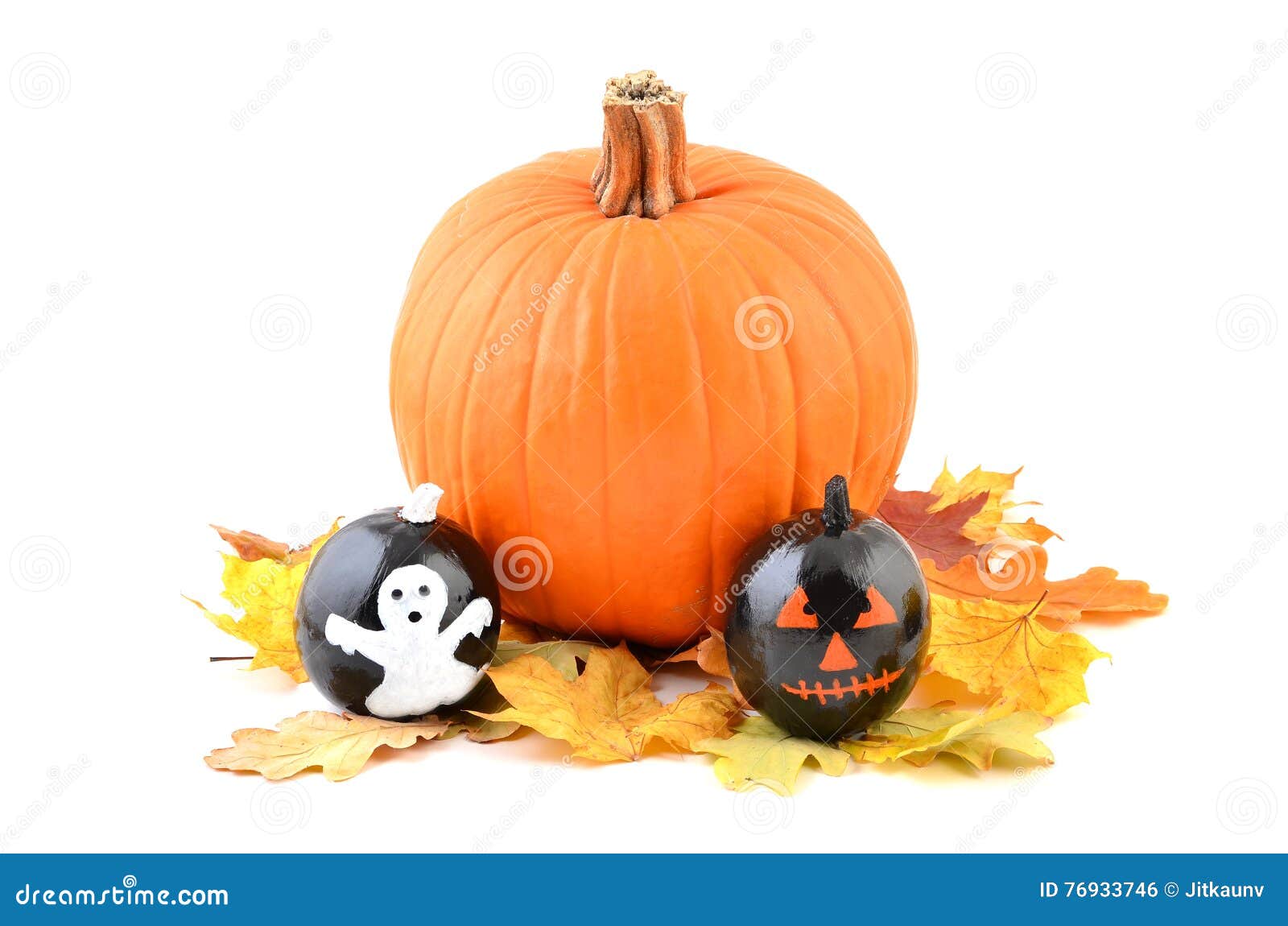 Calabazas Pintadas De Halloween Foto de archivo - Imagen de negro ...