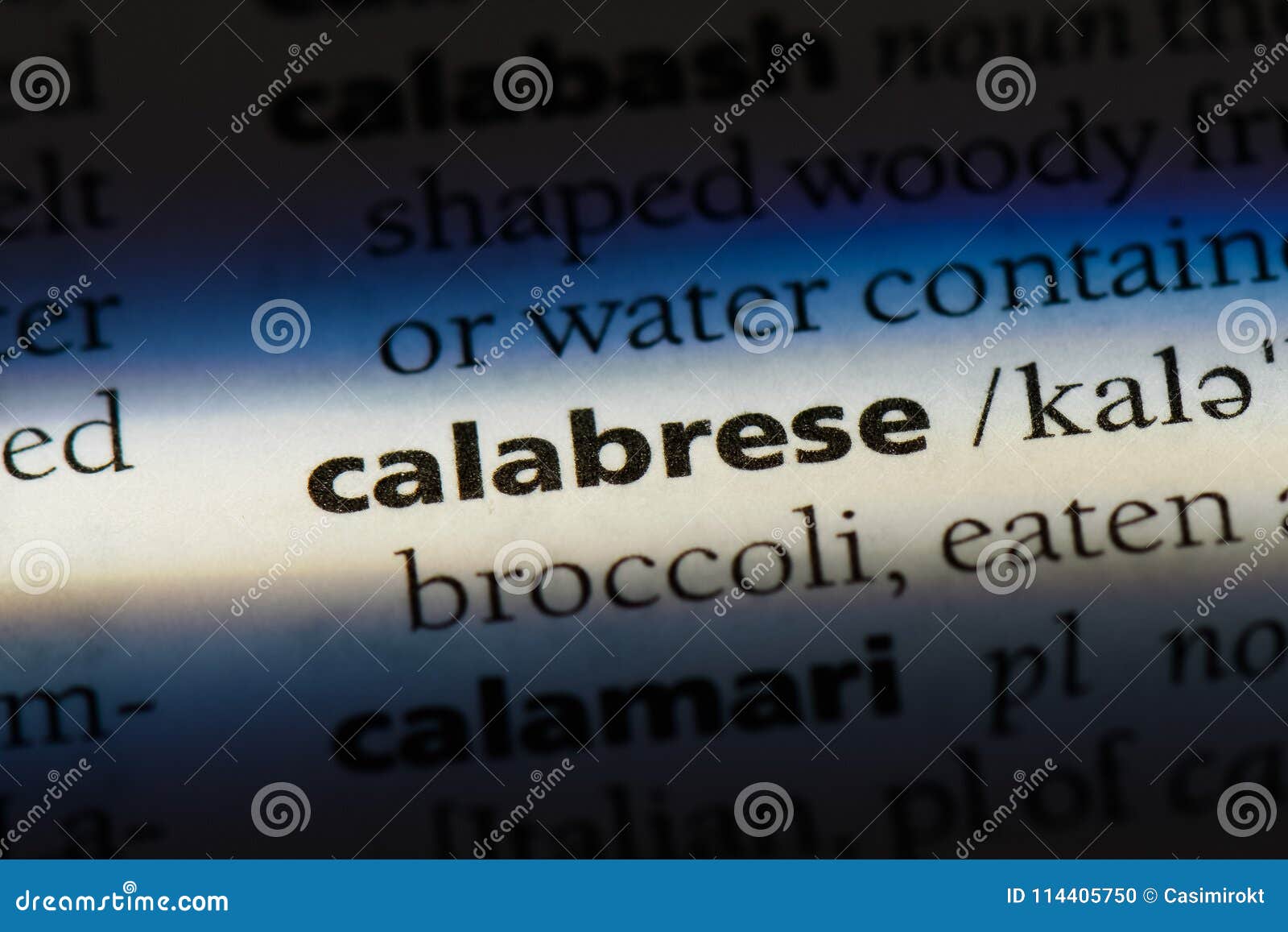 Calabrese stock photo. Image of text, closeup, definition - 114405750