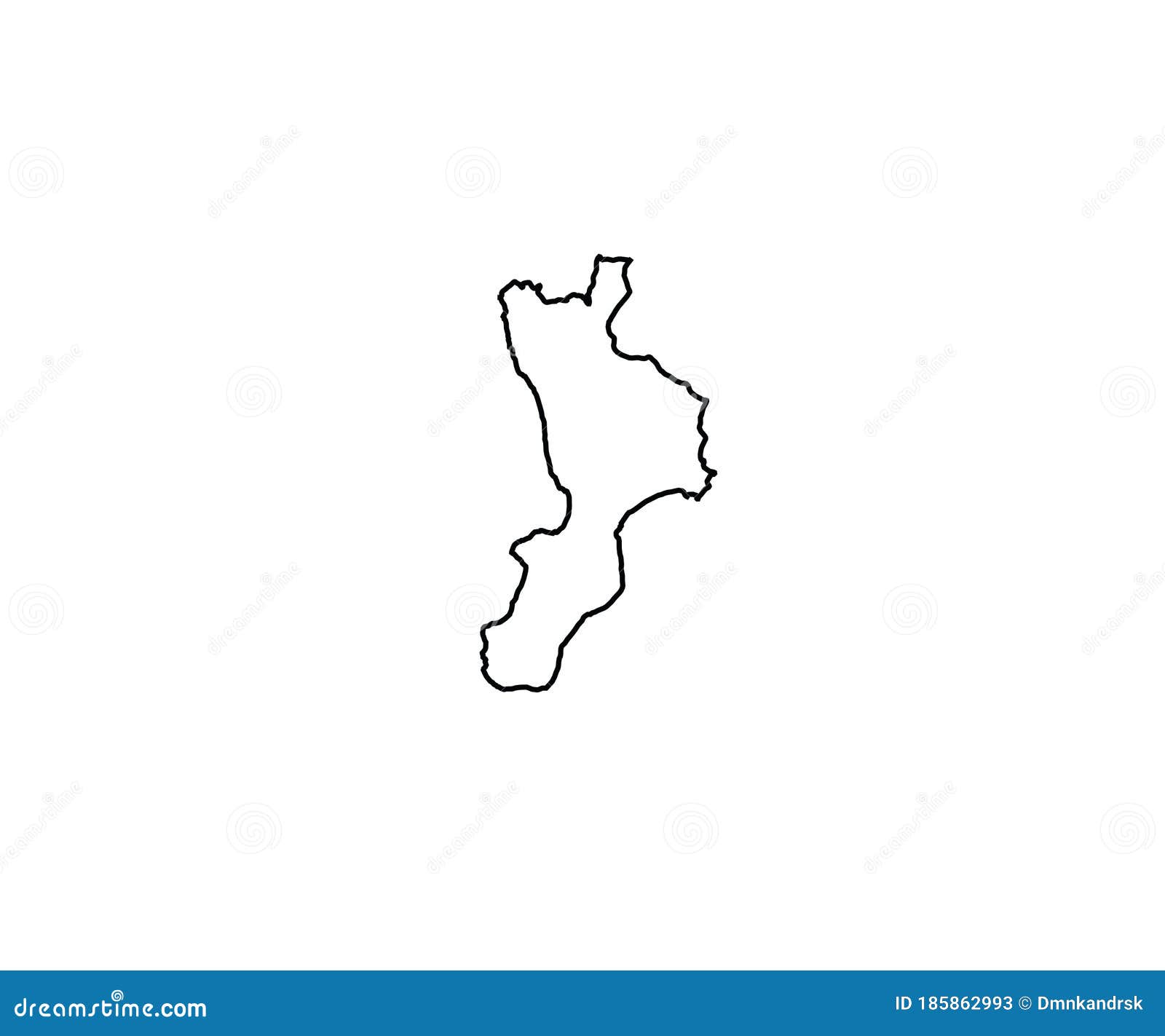 Calabria Outline Map Italy Region Stock Vector Illustration Of