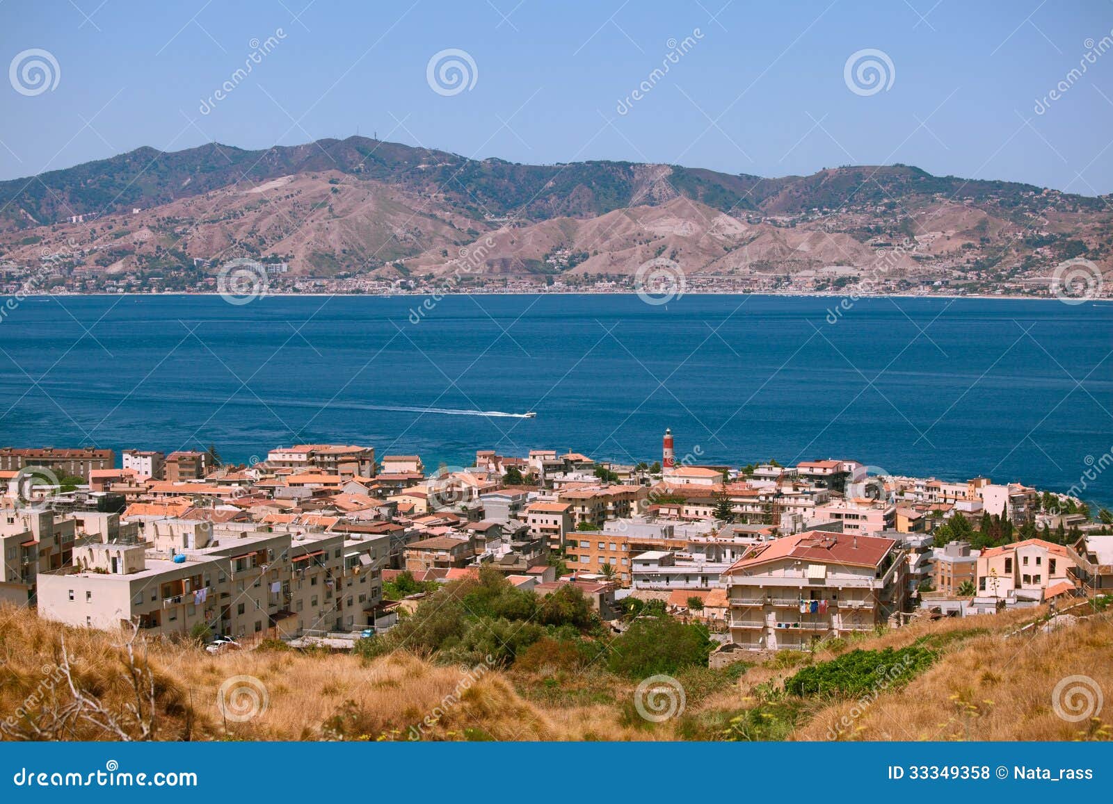 Calabrian View on Messina Strait Stock Photo - Image of strait, coastal ...
