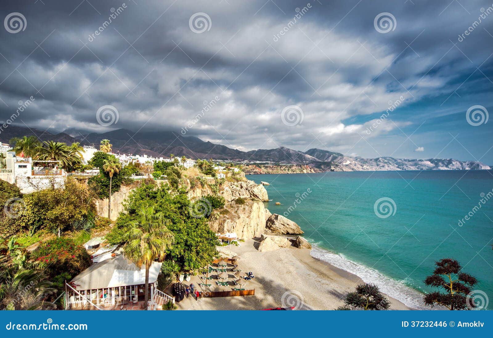 Calahonda Beach During Sunrise, Resort Situated On The Costa Del Sol ...