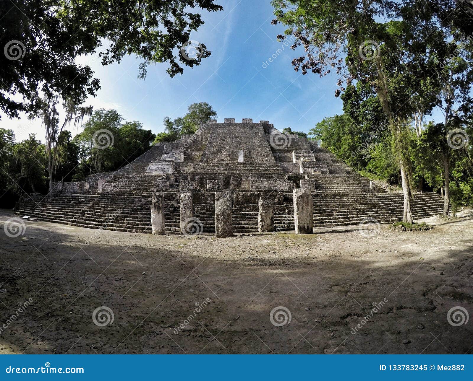 Calakmul pyramid stock image. Image of mexican, called - 133783245