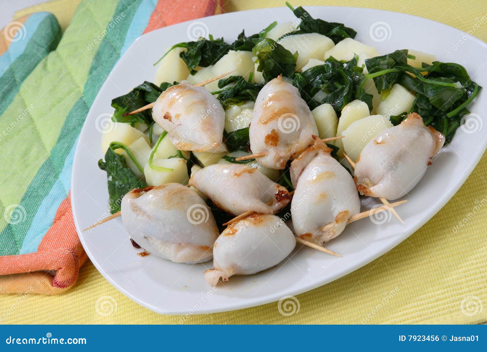 Calamar Asado a La Parilla Llenado Foto de archivo - Imagen de hervido ...