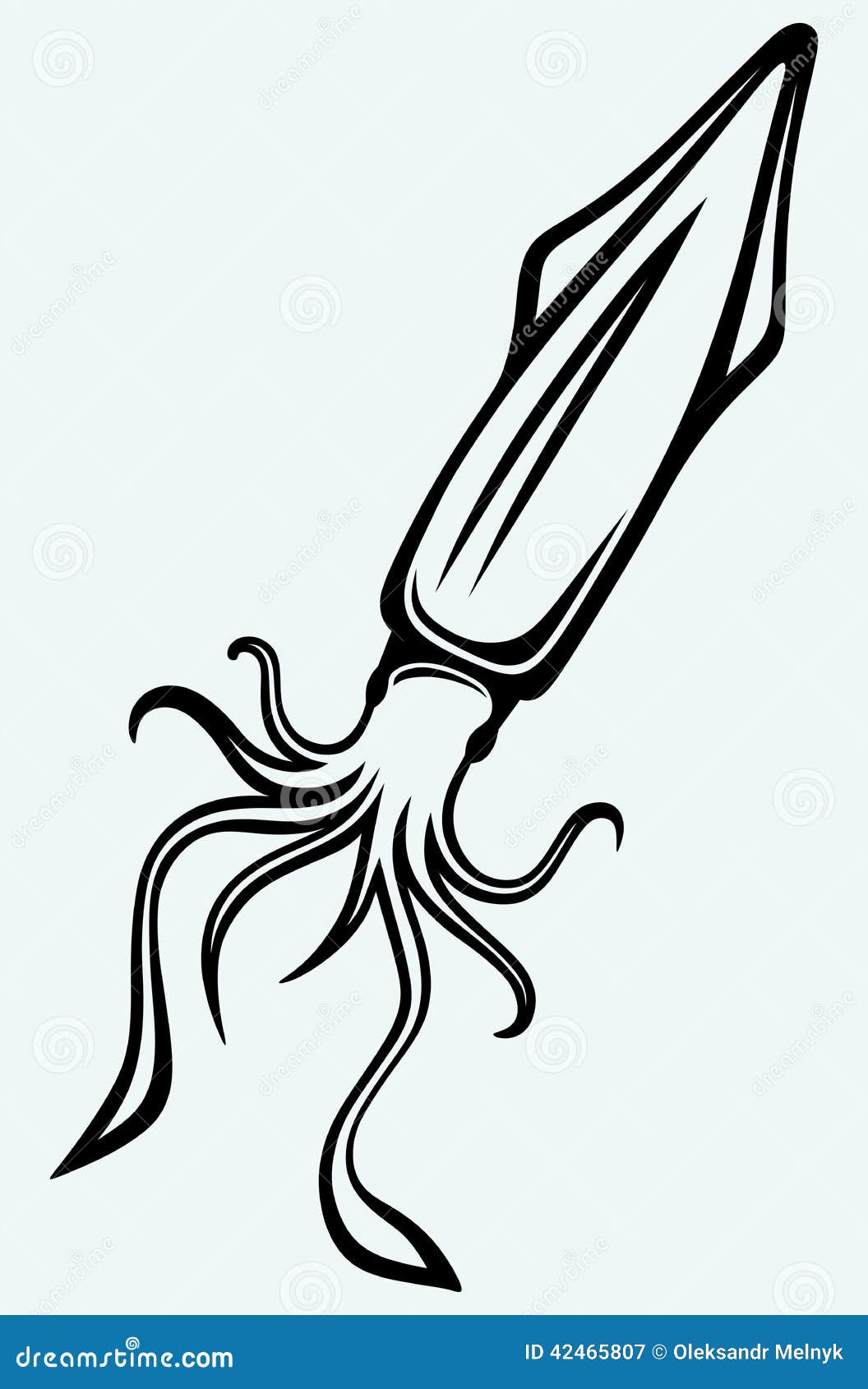 Calamar fresco ilustración del vector. Ilustración de crudo - 42465807