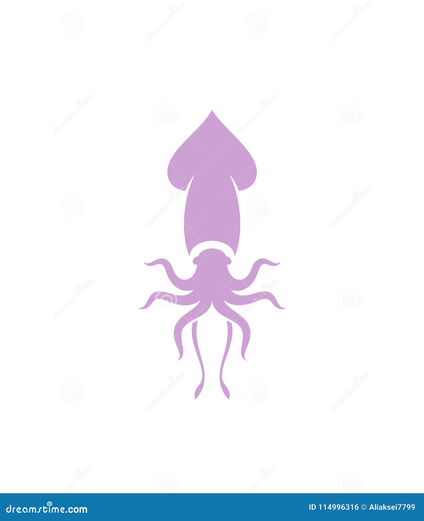Calamar logo ilustração do vetor. Ilustração de marisco - 114996316