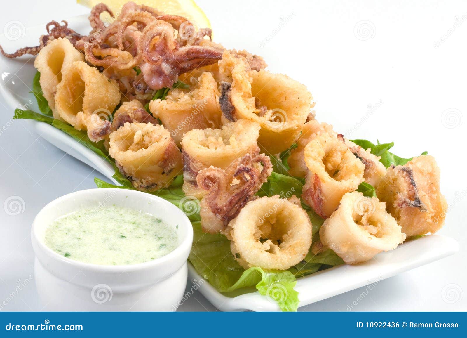 Calamari fritto fotografia stock. Immagine di piastra - 10922436