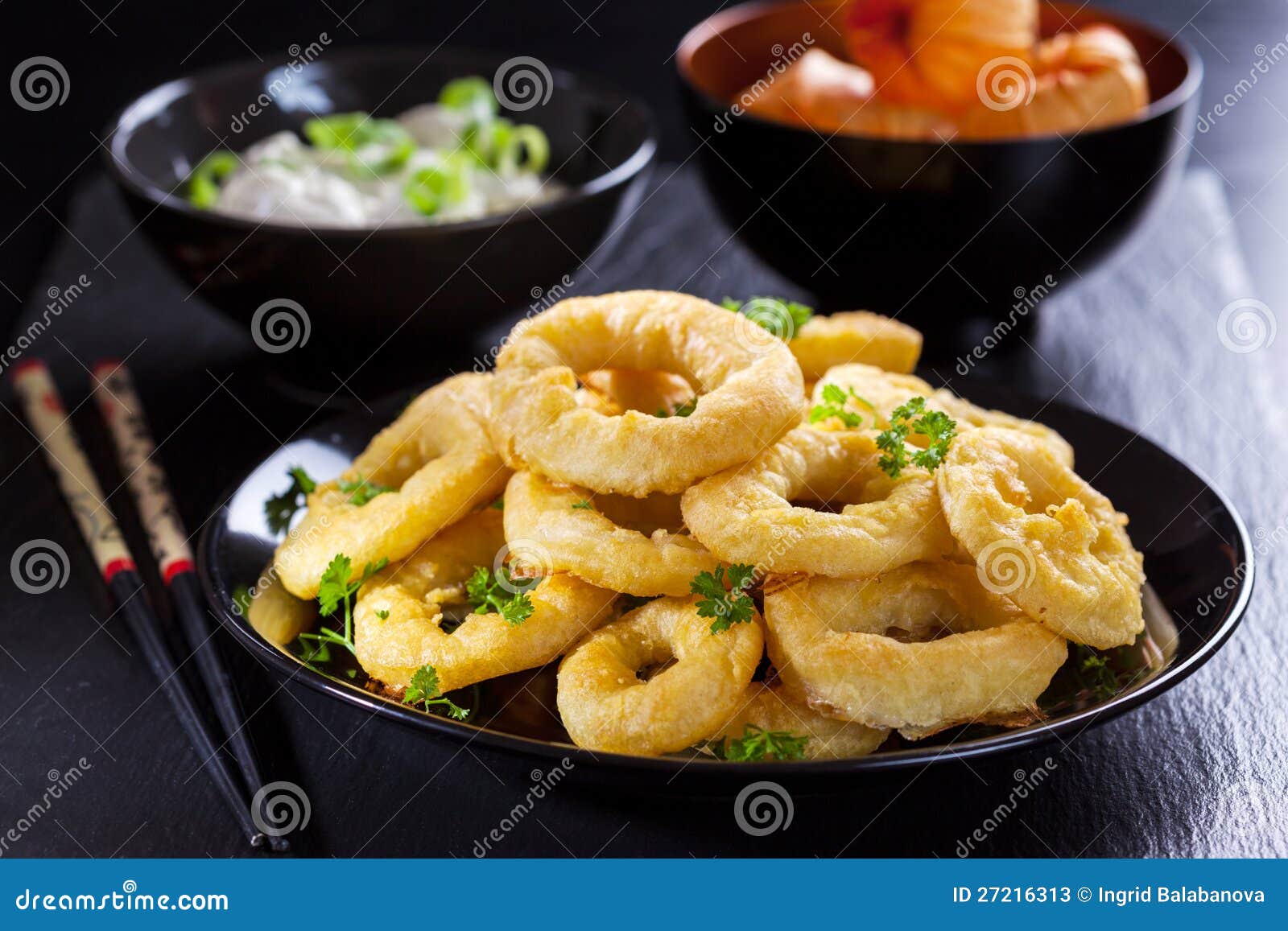 Calamari rings stock image. Image of plate, bowl, cuisine - 27216313
