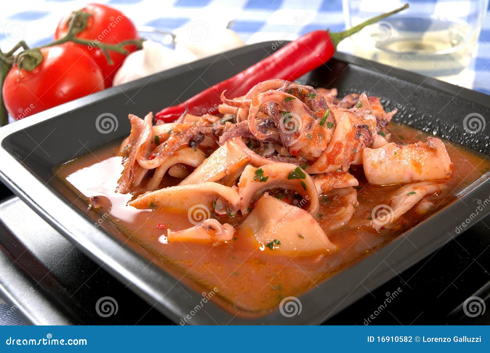 Calamari soup stock photo. Image of plate, flavor, herbs - 16910582