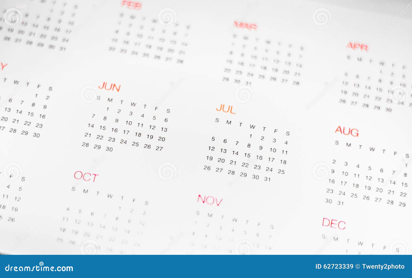 Calander with Day & Month Stock Image - Image of feburary, numbers ...