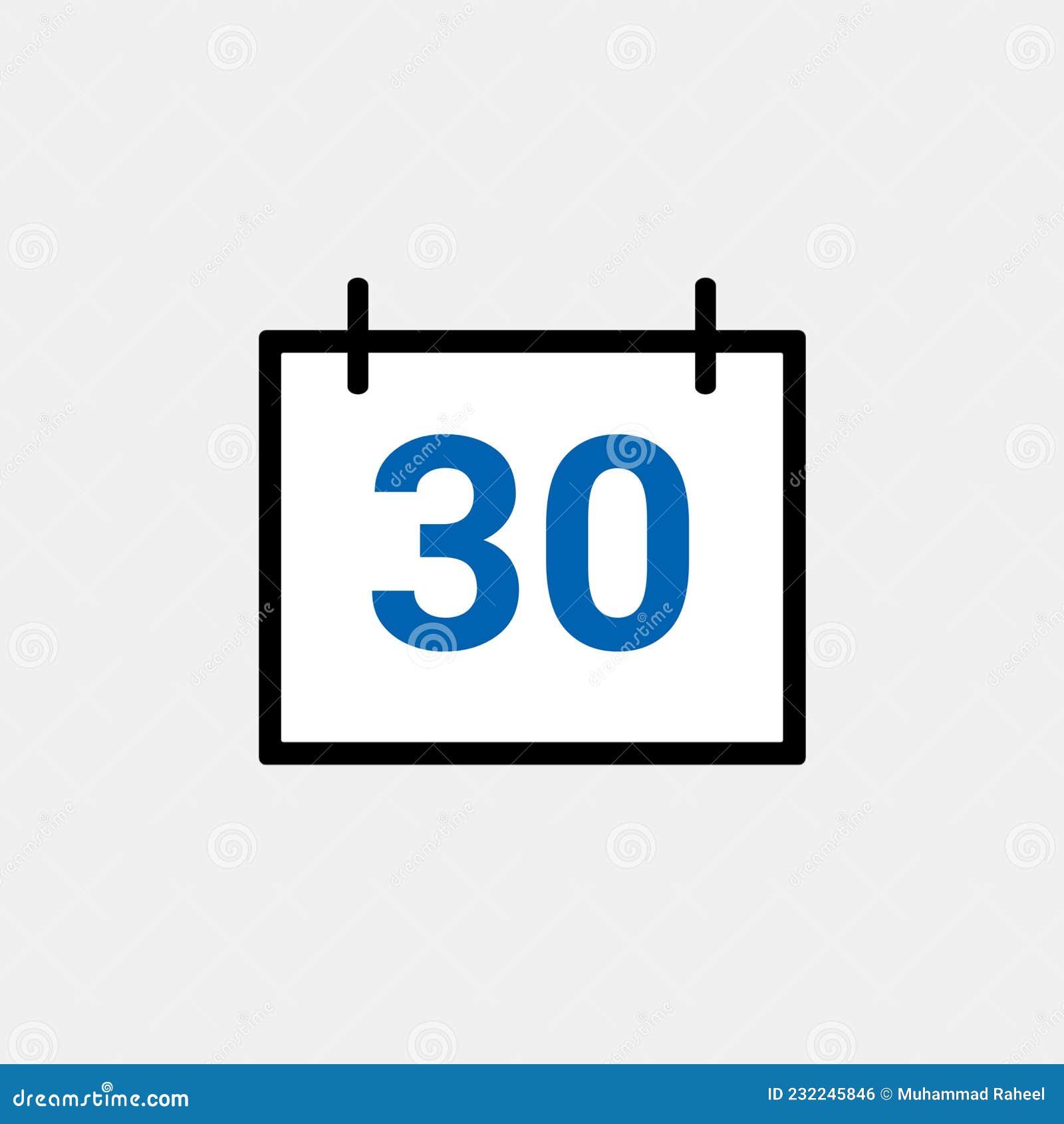 Calander Icon Showing Date 30 Stock Vector - Illustration of banner ...