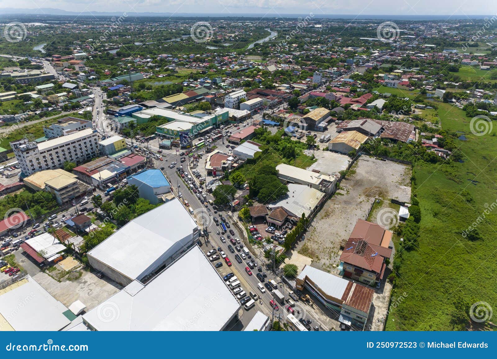 Calasiao, Pangasinan, Philippines - Aerial of the Town Proper of ... Calasiao, Pangasinan, Philippines - Aerial of the Town Proper of ...