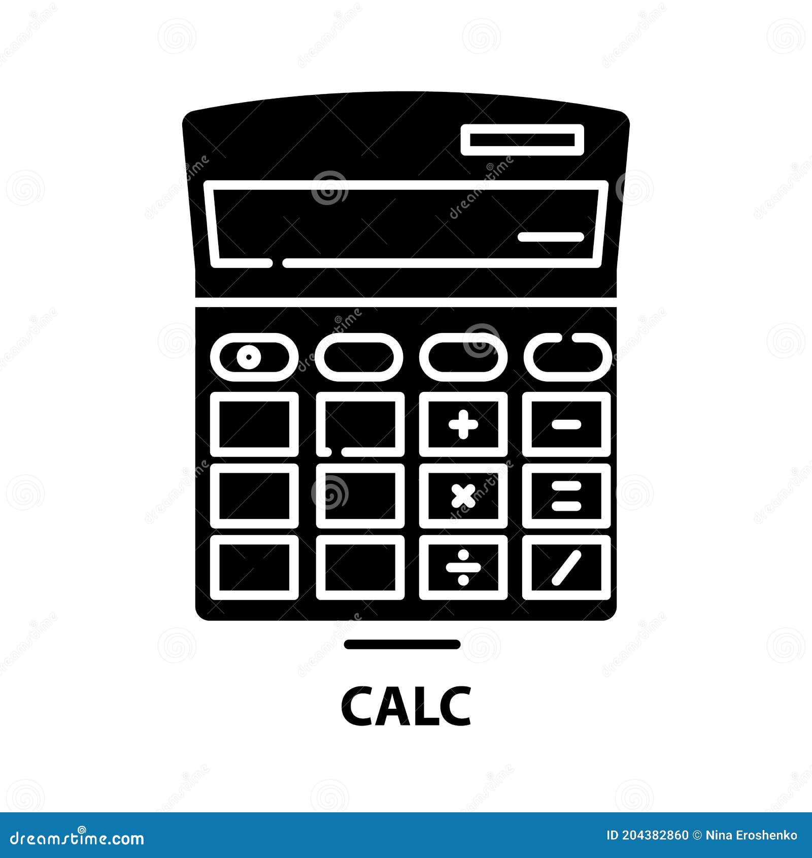 Calc Icon, Black Vector Sign with Editable Strokes, Concept ...
