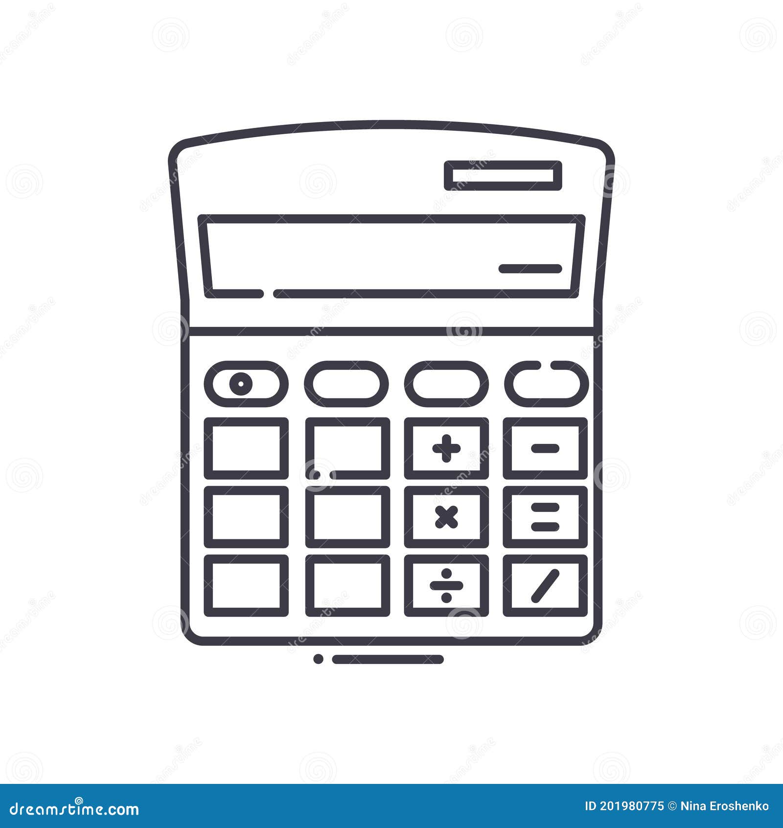 Calc Icon, Black Vector Sign With Editable Strokes, Concept ...