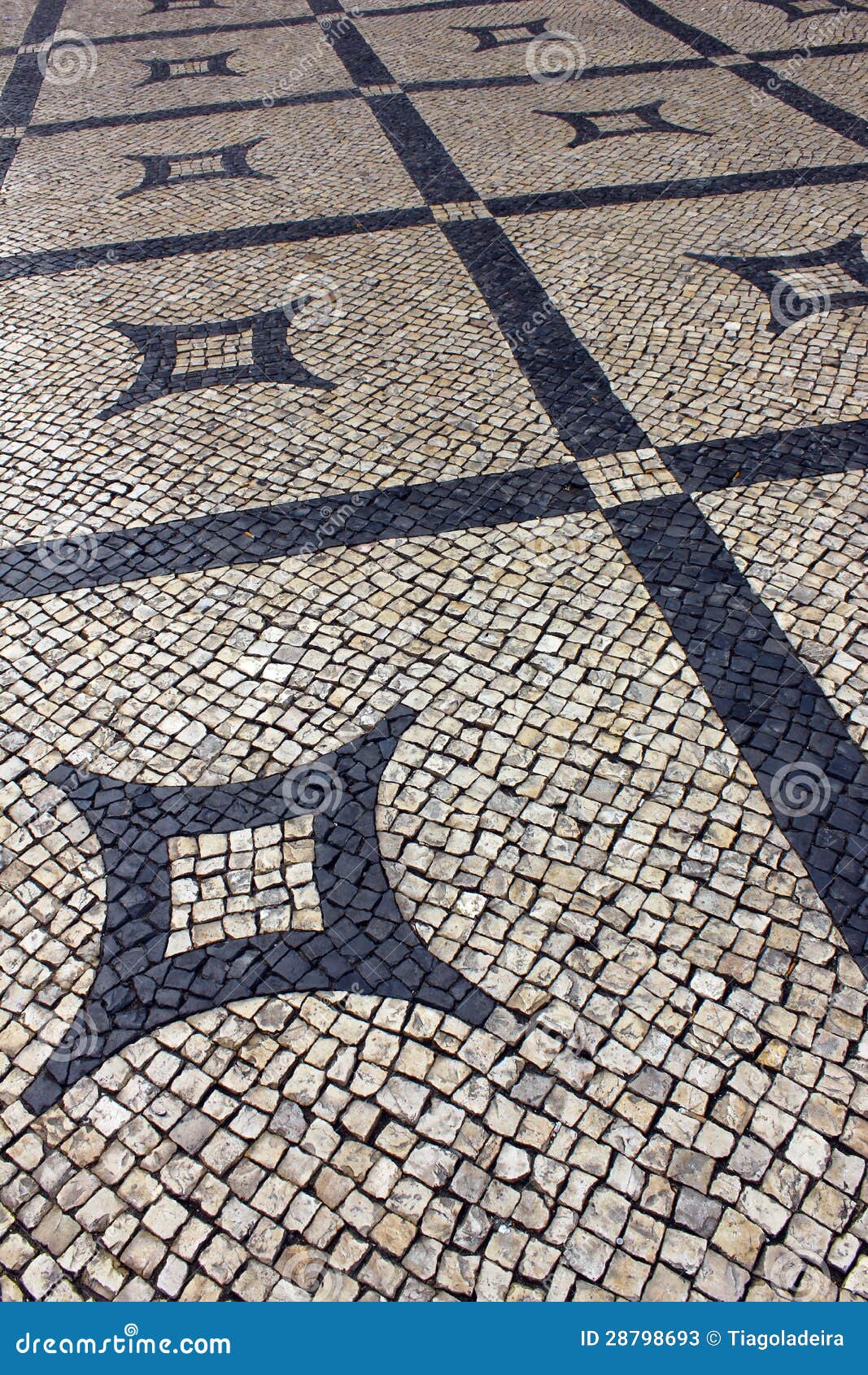 Calcada Portuguesa, Portuguese Pavement Stock Image - Image of converge ...