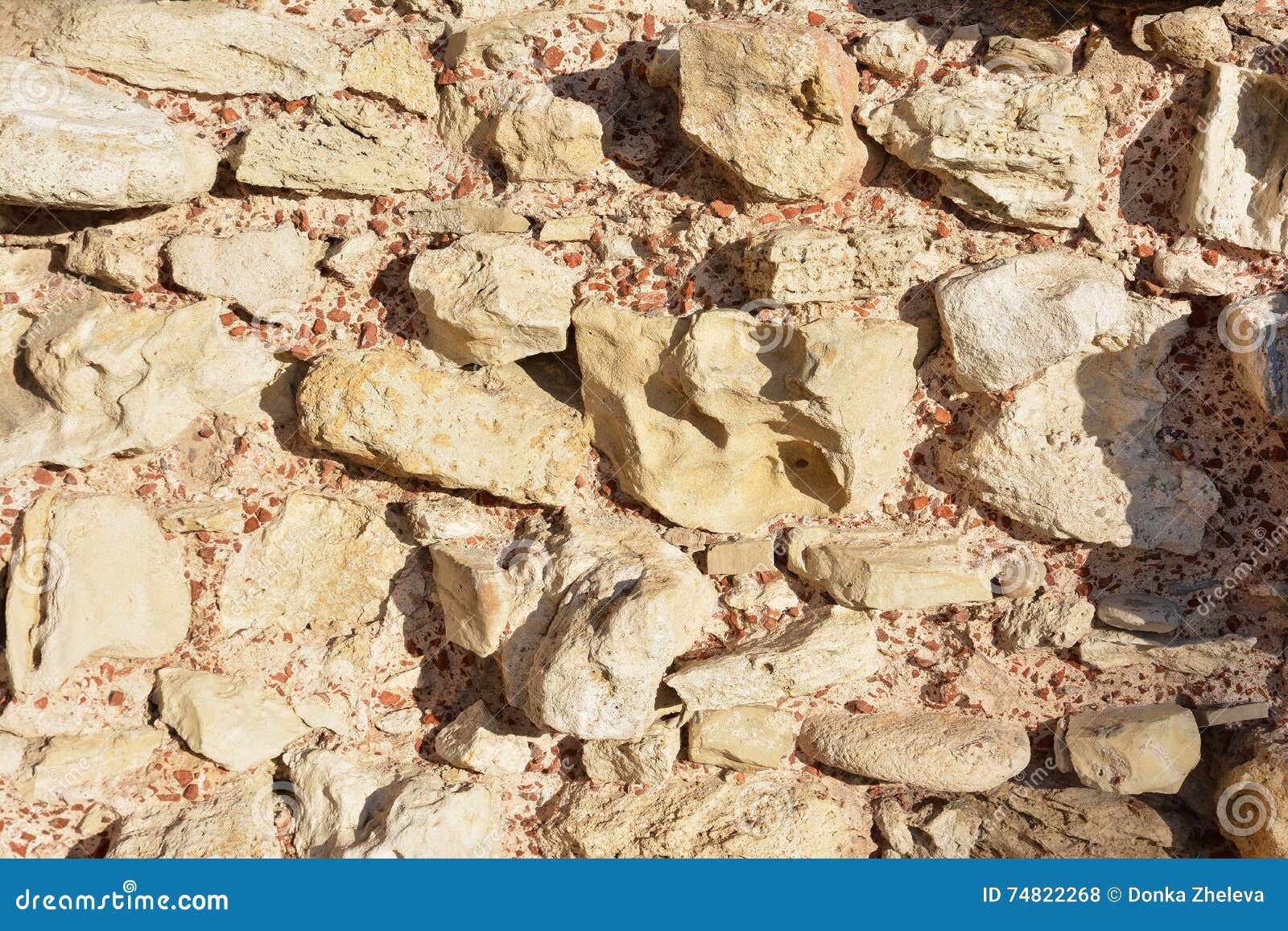 Calcareous Stones and Red Bricks Texture Stock Photo - Image of antique ...