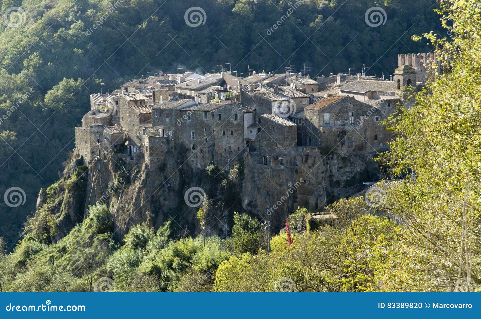 Calcata Ancient Town Overview Stock Photo - Image of landmark ...