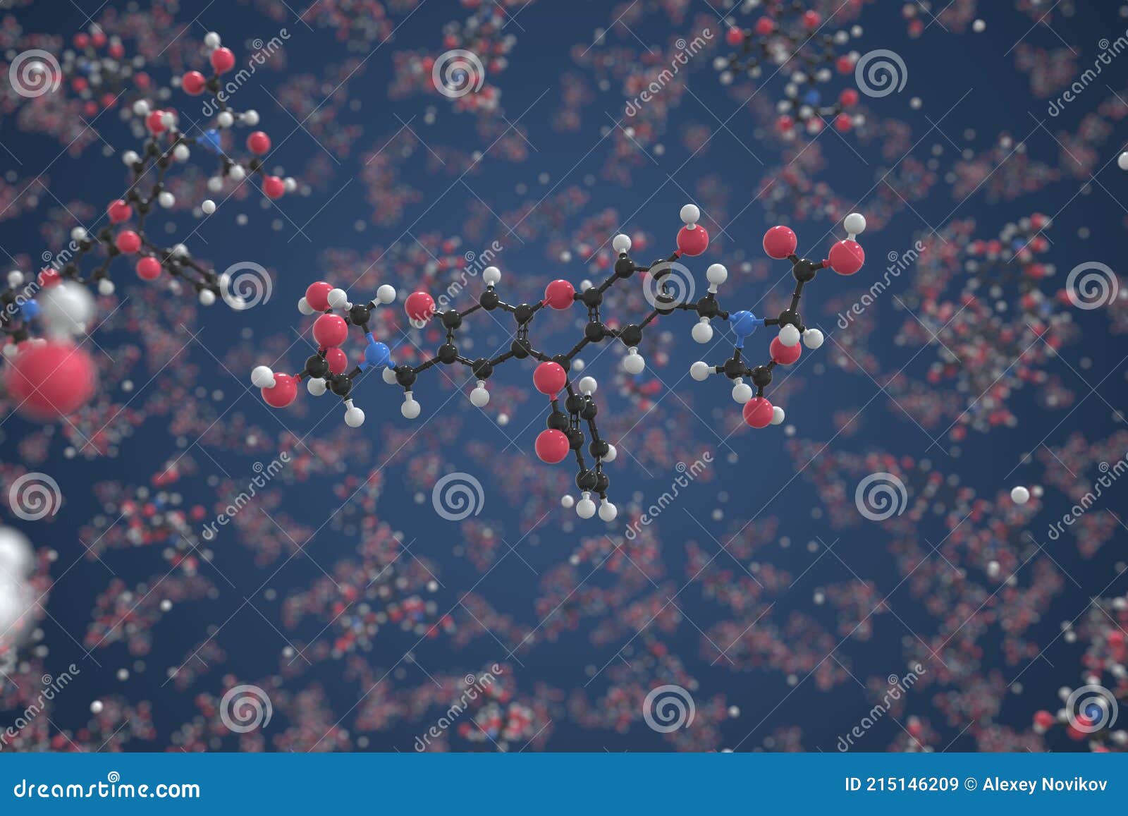Calcein Molecule, Ball-and-stick Molecular Conceptual Model. Scientific ...