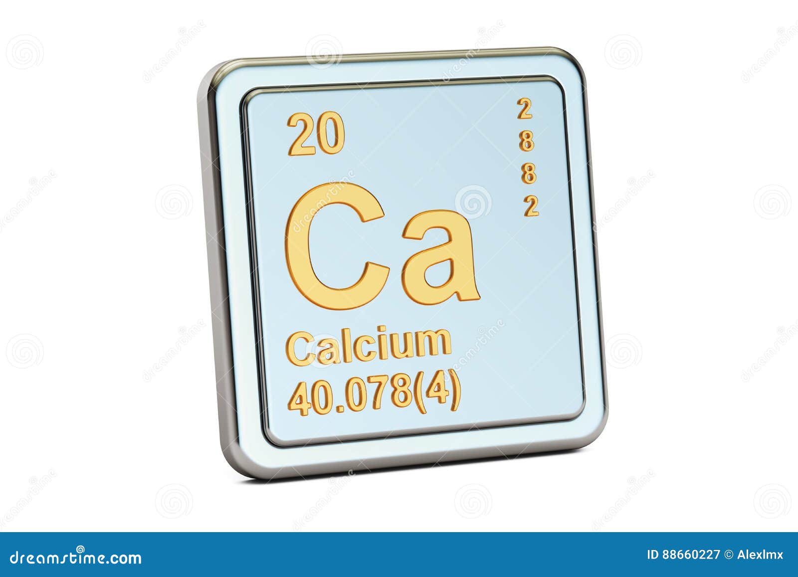 Calcio Ca, Muestra Del Elemento Químico Representación 3d Stock de ...