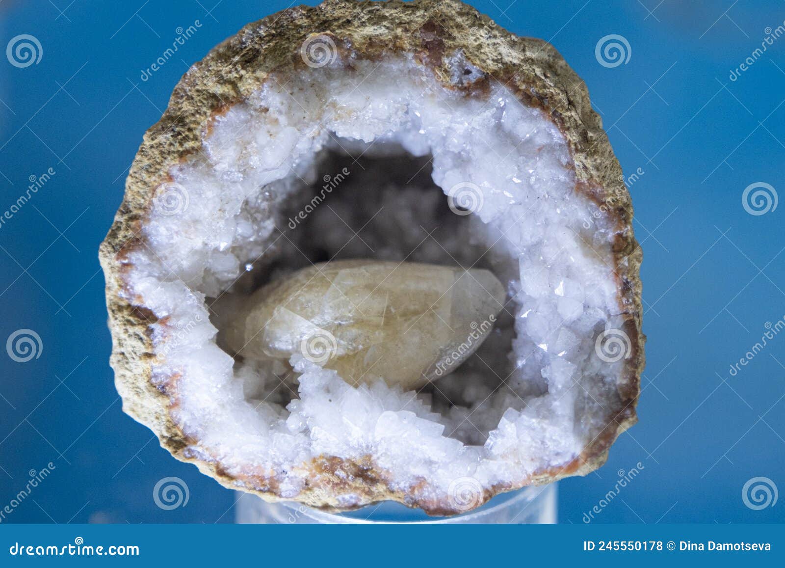 Calcite in a Quartz Shell. Close-up, Texture Stock Photo - Image of ...