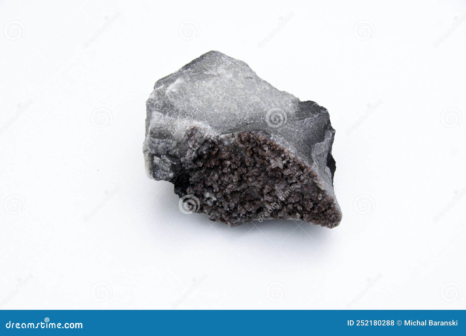 Calcite on a Rock Over White Background Stock Photo - Image of geology ...