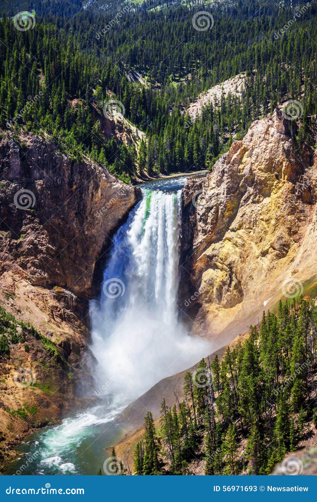 Calcite Springs, Canyon of the Yellowstone Stock Image - Image of green ...